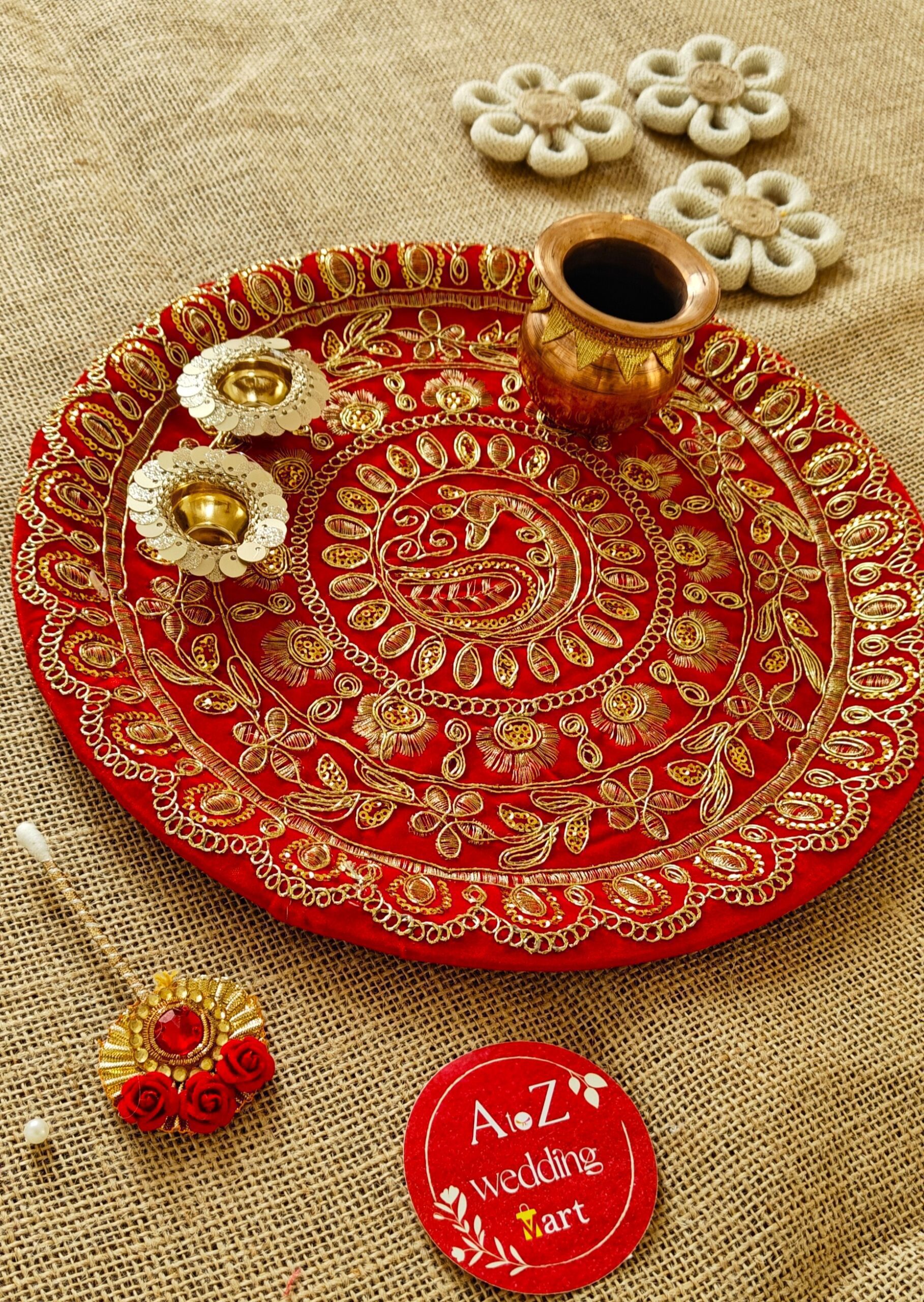 Designer Pooja Plate SetDesign: PP016 - A to Z Wedding Mart